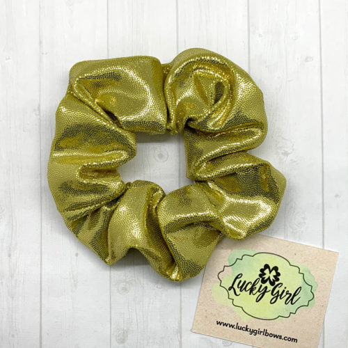 Gold Metallic Scrunchie – Lucky Girl Bows ~ Hair Bows and More